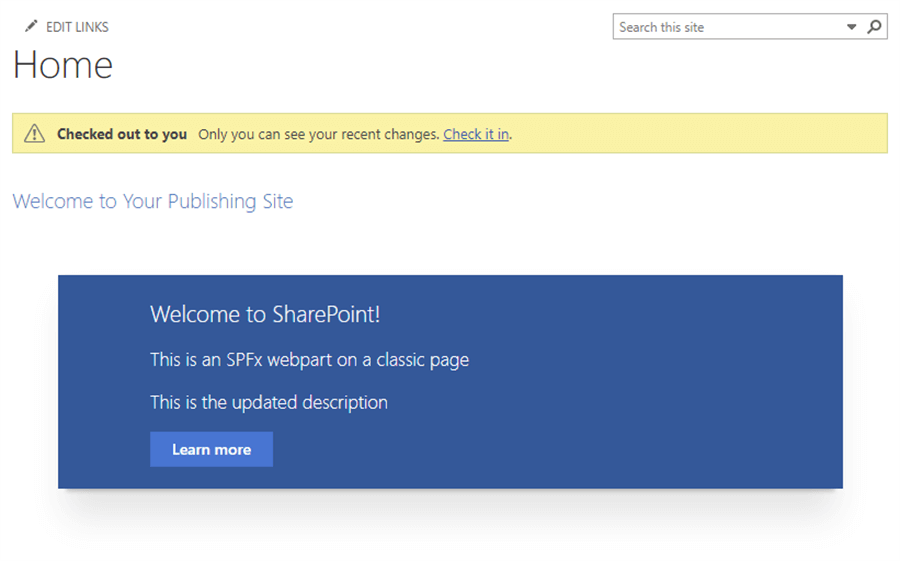 SPFx web parts on classic SharePoint